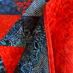 Modern Blue Triangle Quilt - Etsy