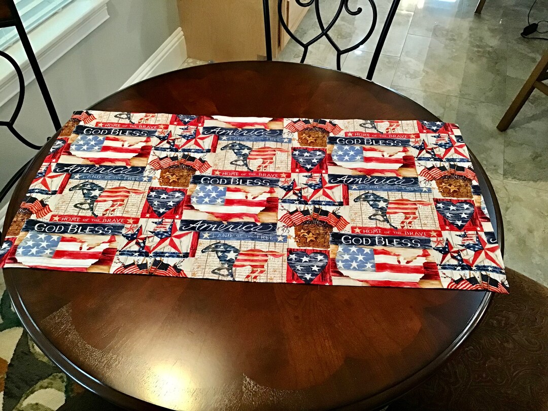 God Bless Patriotic Table Topper - Etsy