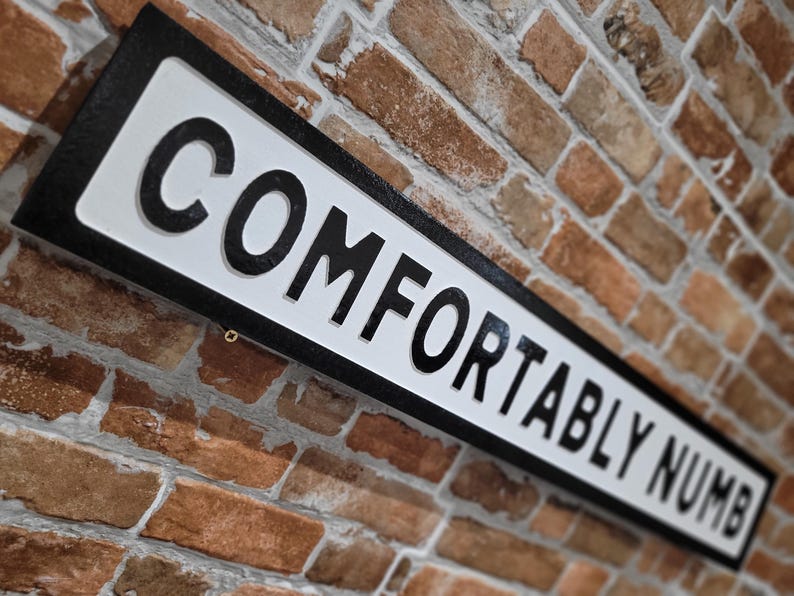 Comfortably Numb Indoor Customisable Pink Floyd Raised Lettering Faux ...