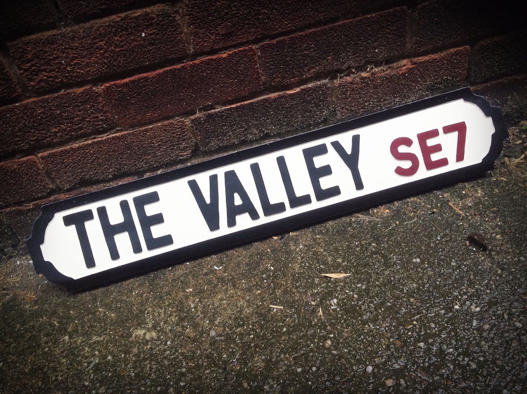 The Valley Charlton Athletic Vintage Street Sign Footaball Ground Road ...