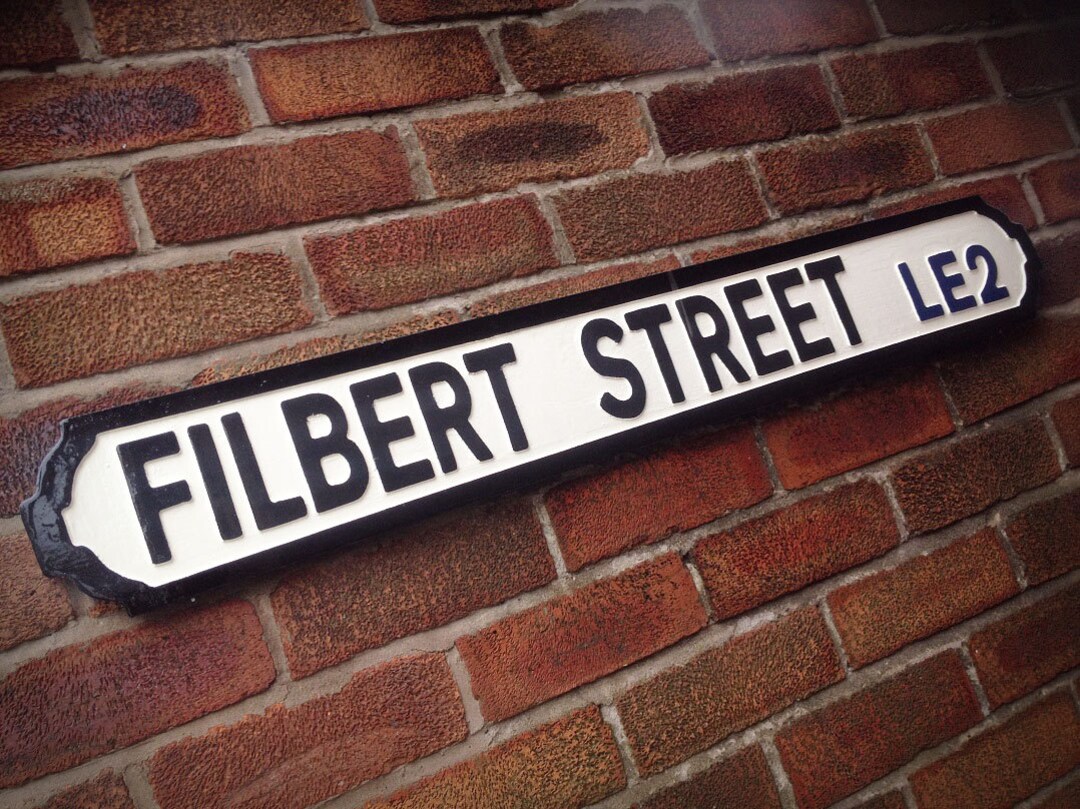 Filbert Street Vintage Leicester City Street Sign Football Ground Road ...