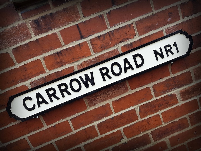 Carrow Road Faux Cast Iron Old Fashioned Norwich Street Sign - Etsy