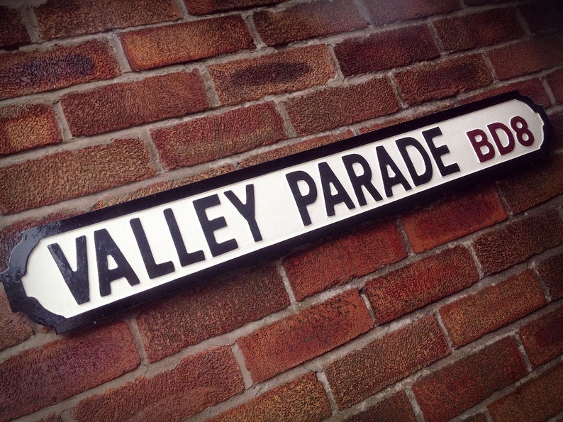 Valley Parade Vintage Bradford City Street Sign Football Ground Road ...