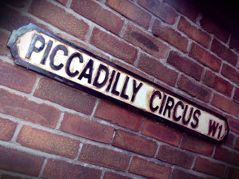 Piccadilly Circus Faux Cast Iron Old Fashioned Street Sign - Etsy