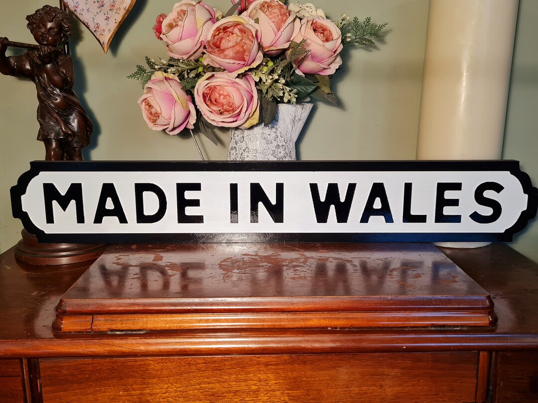 Made in Wales Novelty Indoor Customisable Raised Lettering Faux Cast ...