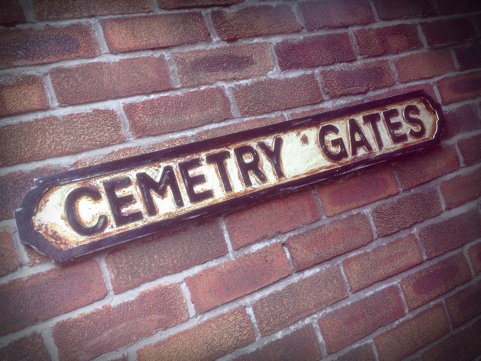 The Smiths Inspired Cemetry Gates Faux Cast Iron Street Sign | Etsy UK