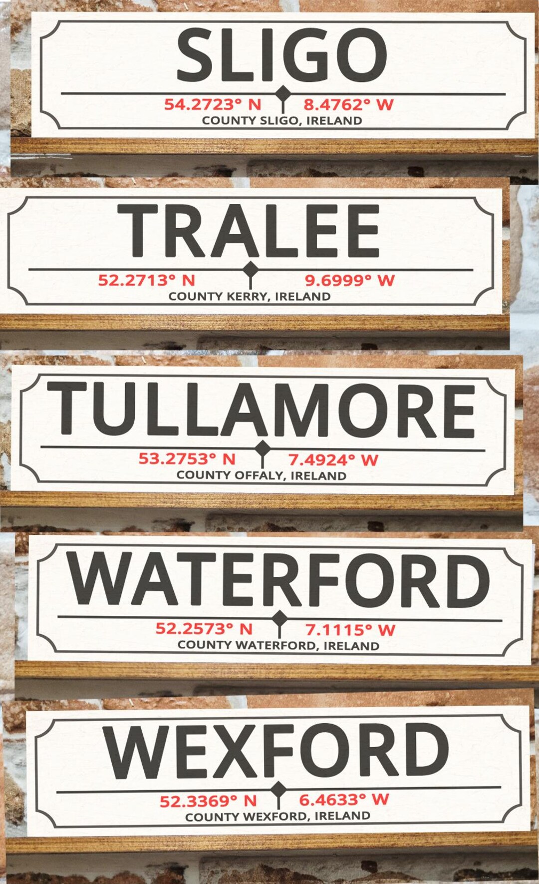 Customisable Coordinates Sign Republic of Ireland Navan Nenagh ...