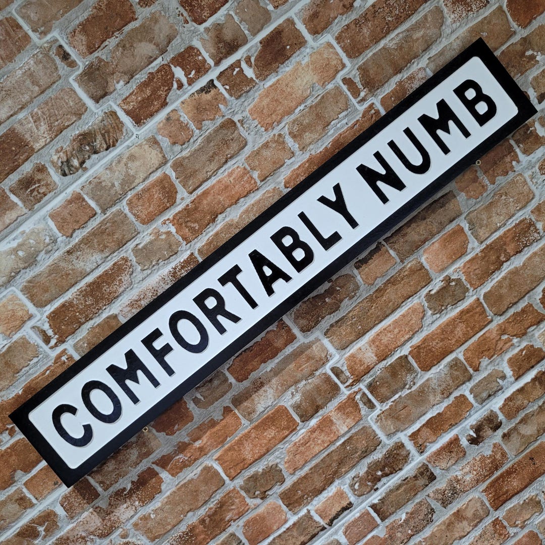 Comfortably Numb Indoor Customisable Pink Floyd Raised Lettering Faux ...