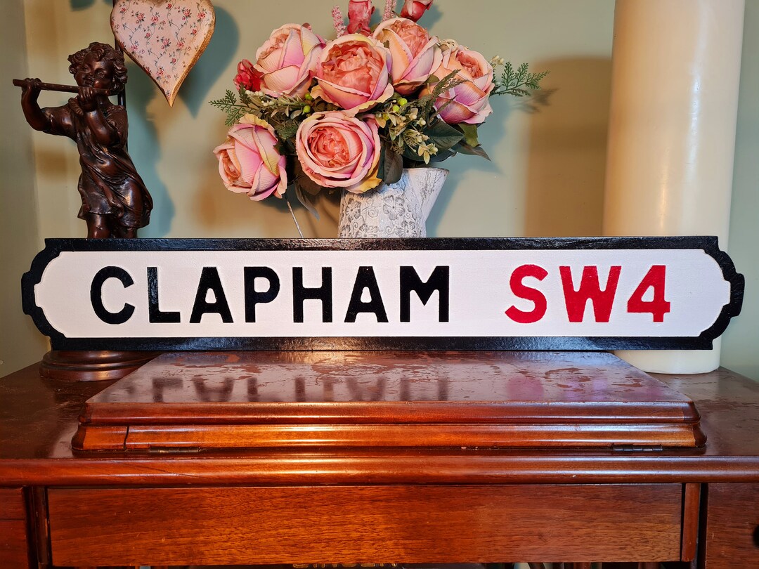 Clapham Indoor Faux Cast Iron Old Fashioned Effect London Street Sign ...