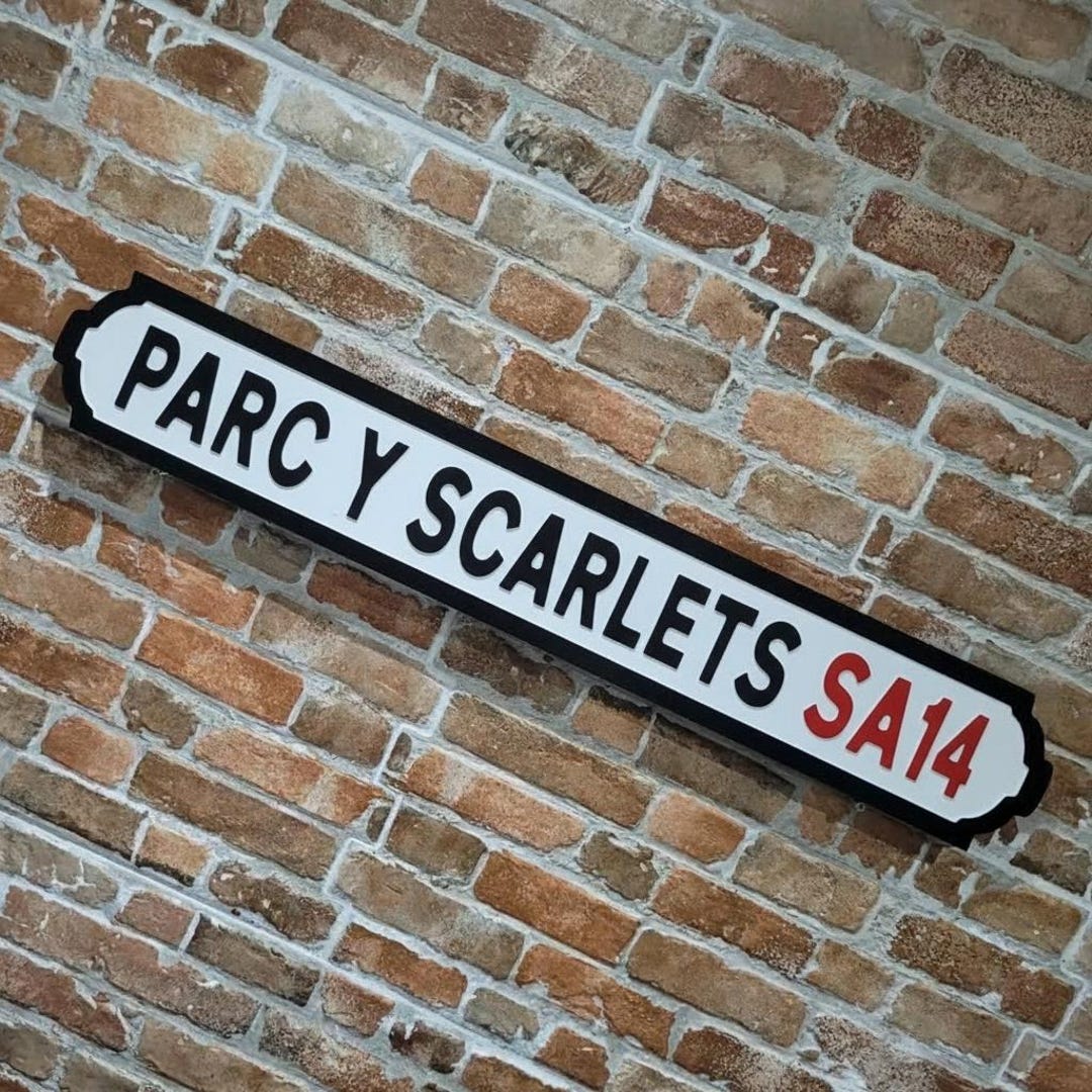 Parc Y Scarlets Rugby Ground Indoor Raised Lettering Faux Cast Iron ...