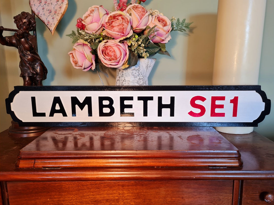 Lambeth Indoor Faux Cast Iron Old Fashioned Effect London Street Sign ...