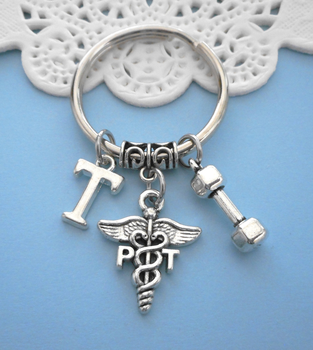 Physical Therapist Keychain Personalized Initial Keyring Gift - Etsy