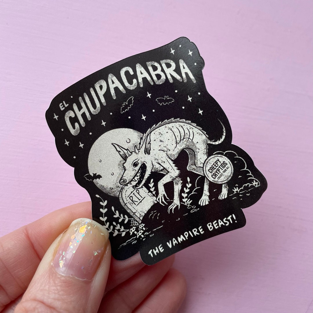 Chupacabra Sticker, Spooky Cryptid Art, Gothic Laptop Decal - Etsy
