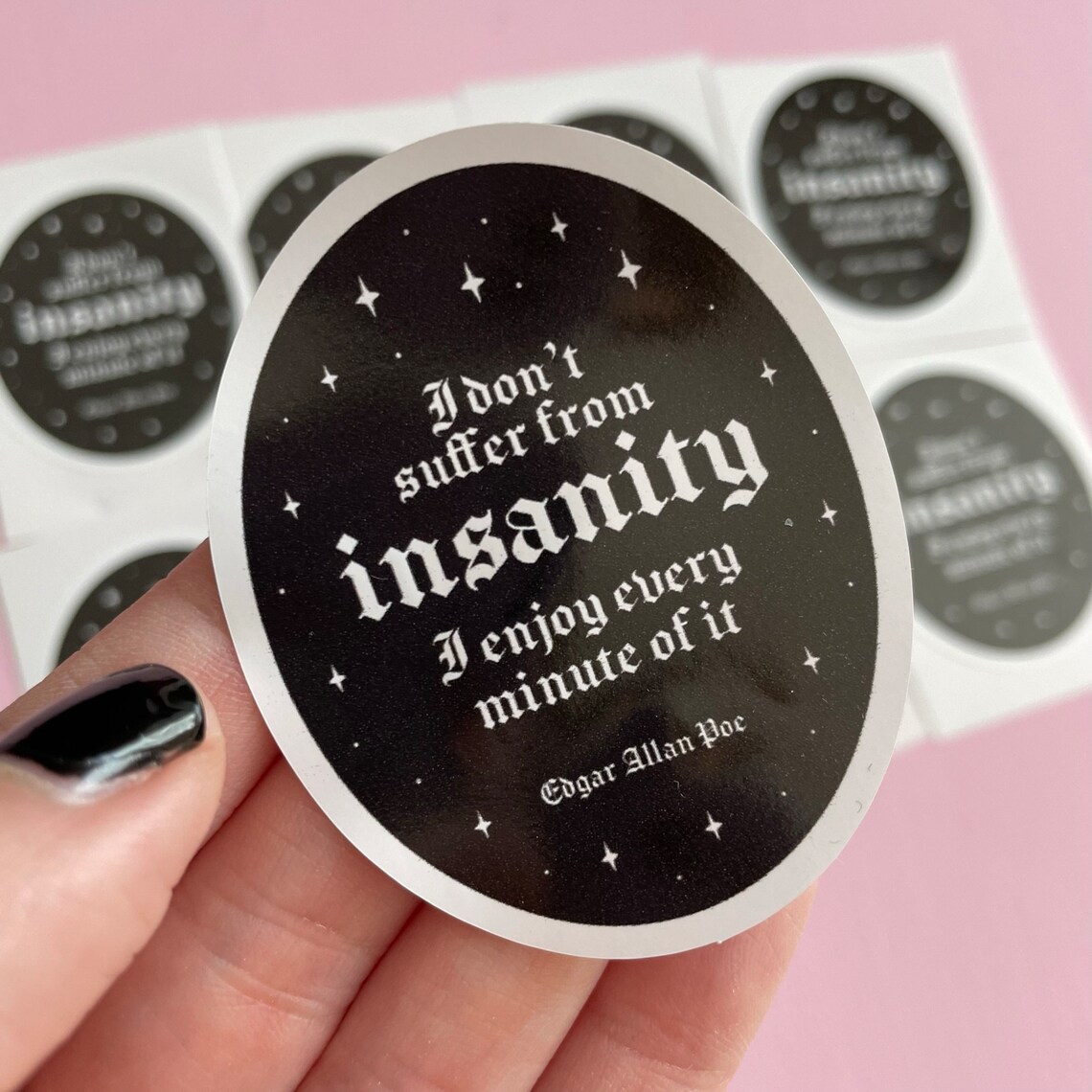 Edgar Allen Poe Insanity Sticker Gothic Stickers Spooky - Etsy