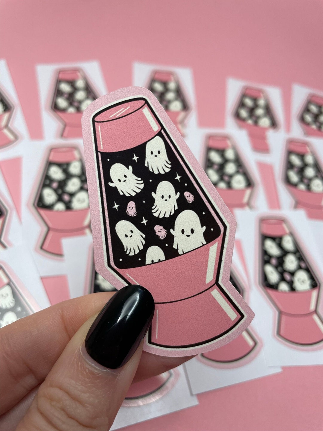 Spooky Ghost Lamp Pink Sticker, Spooky Gothic Stickers - Etsy
