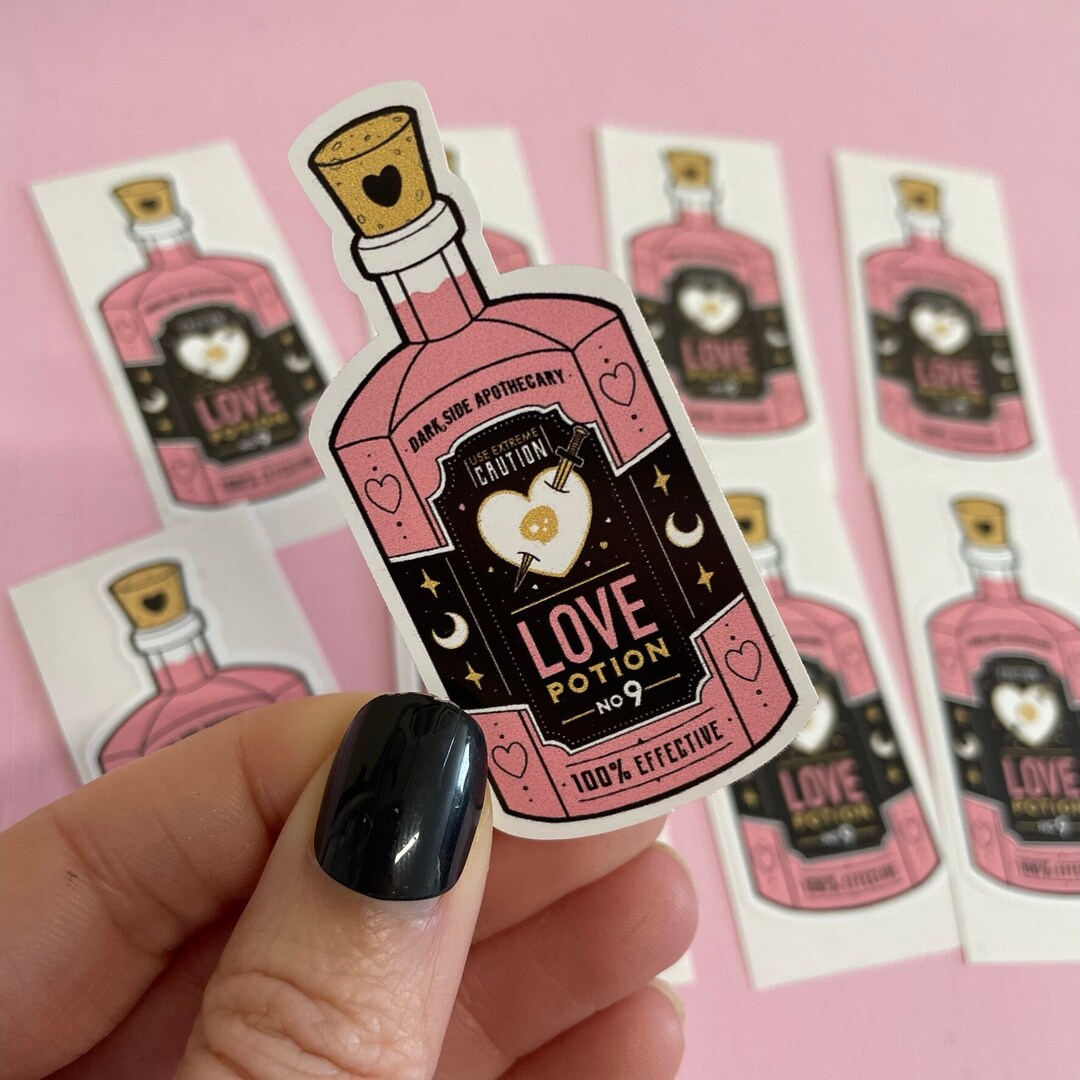 Love Potion Bottle Stickers, Witchy Halloween Gothic Stickers - Etsy