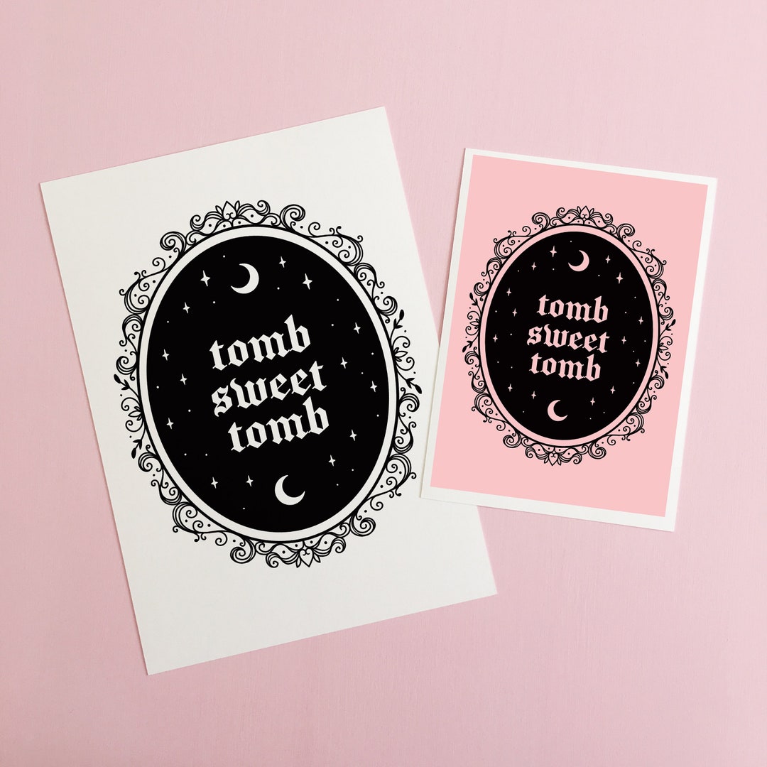 Pastel Goth Decor, Tomb Sweet Tomb Print, Gothic Home Decor, Gothic ...