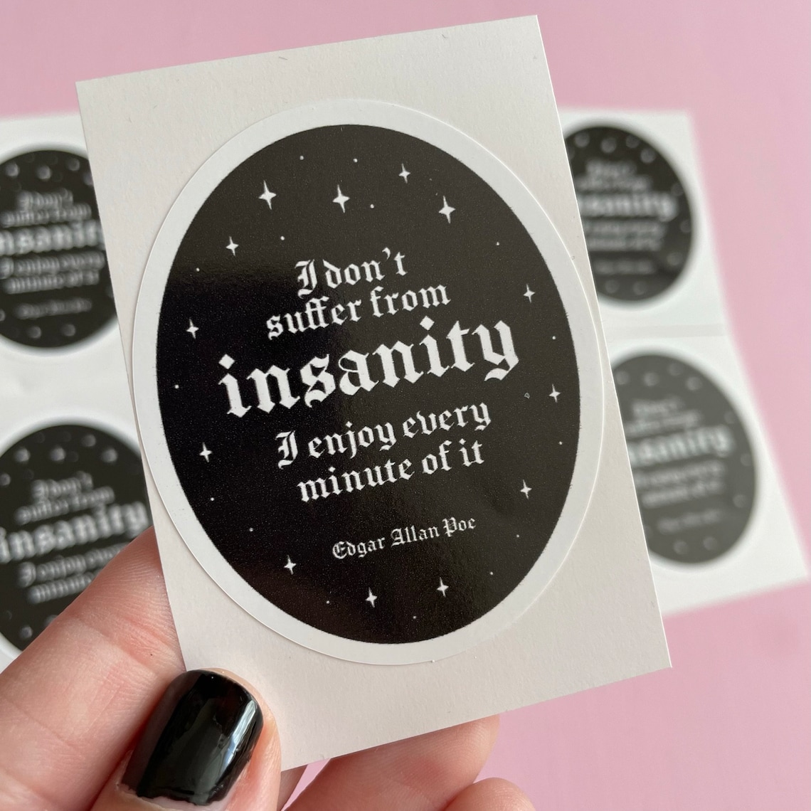 Edgar Allen Poe Insanity Sticker Gothic Stickers Spooky - Etsy
