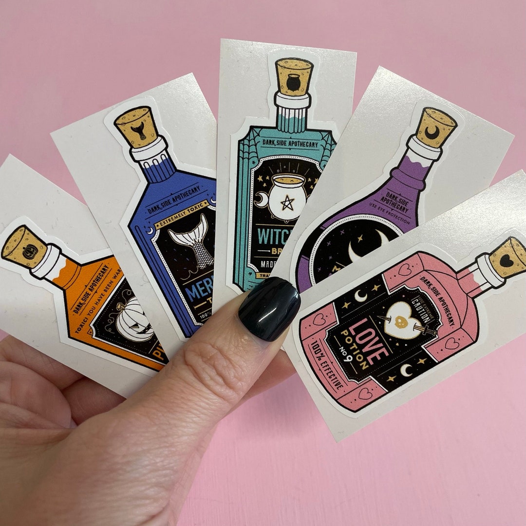 Poison Potion Bottle Stickers, Witchy Halloween Gothic Stickers - Etsy UK