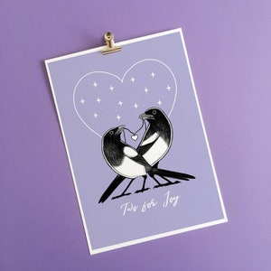 Magpie Art Print, Occult Decor, Two for Joy, Gothic Home Decor - Etsy UK