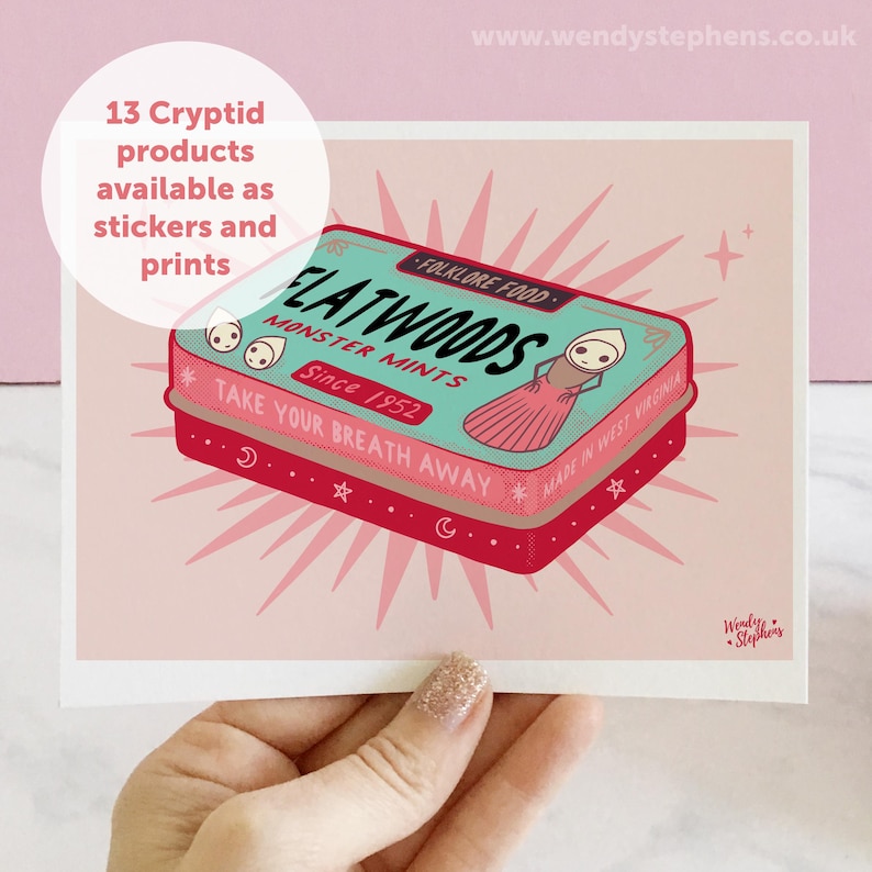 Flatwoods Monster Mints Art Print: Cryptid Folklore Food - Etsy