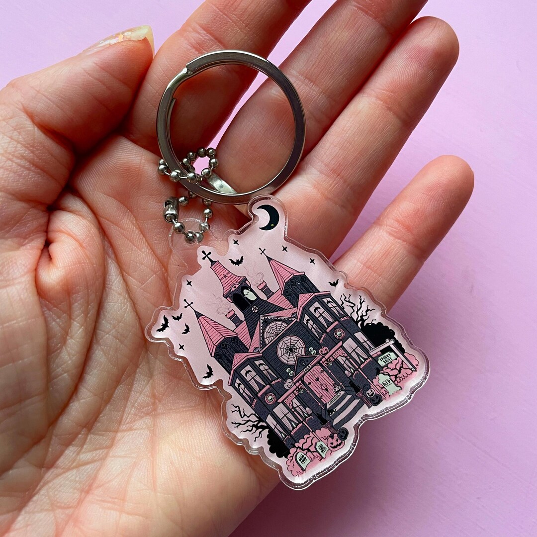 Haunted House Key Ring Chain, Gothic Spooky Horror Halloween, Gothic ...