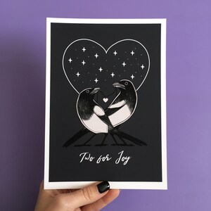 Magpie Art Print, Occult Decor, Two for Joy, Gothic Home Decor - Etsy UK