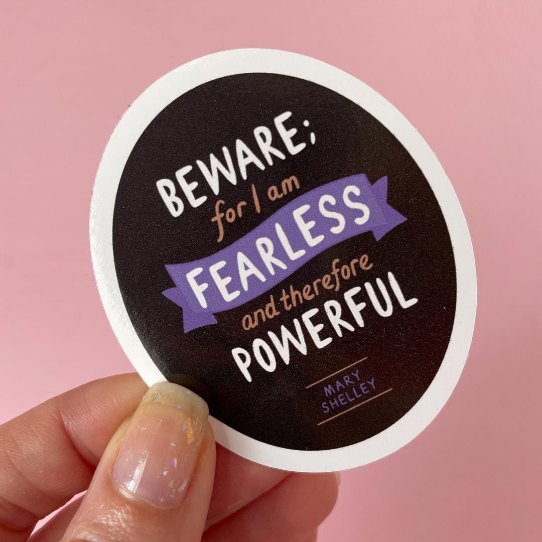 Mary Shelley Fearless Sticker, Gothic Stickers, Spooky Stickers, Book ...