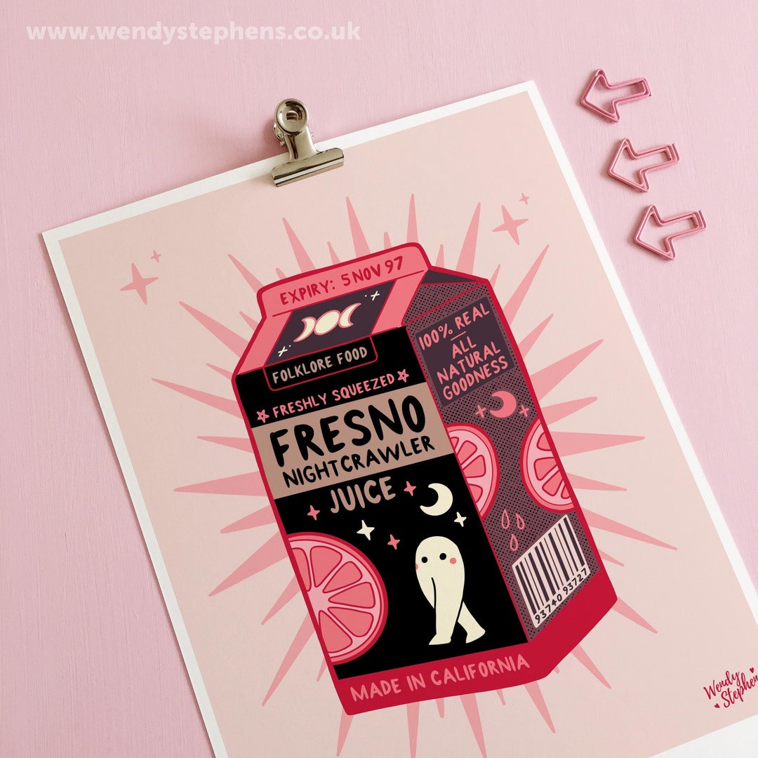 Cryptid Art Print, Fresno Nightcrawler Juice, Cryptid Poster, Horror ...