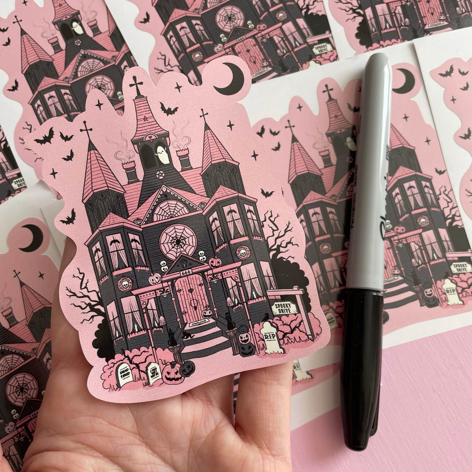 Haunted House LARGE Sticker Spooky House Art Gothic Stickers - Etsy