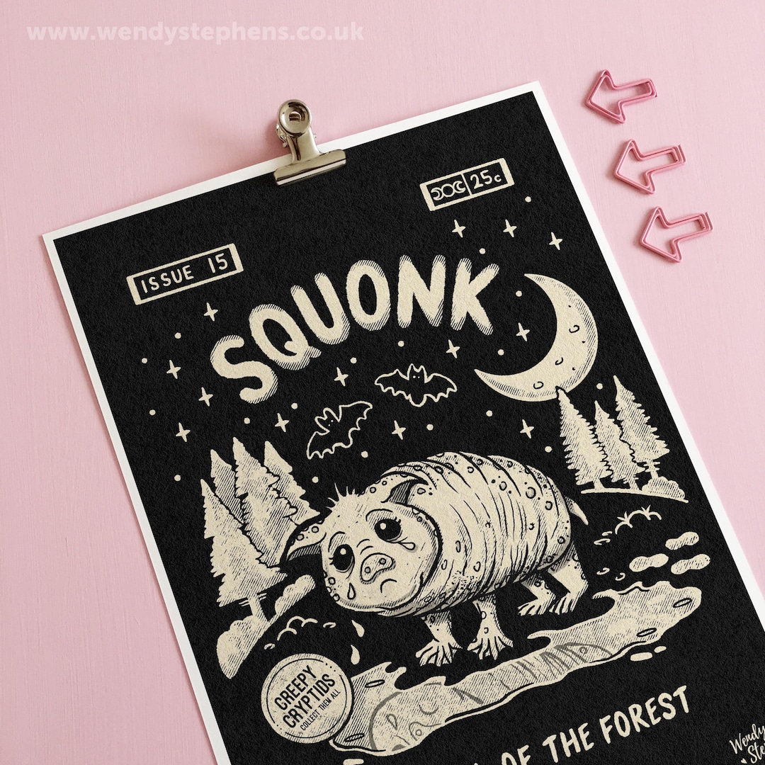 Squonk Cryptid Art Print, Cryptid Poster, Horror Prints, Horror Decor ...