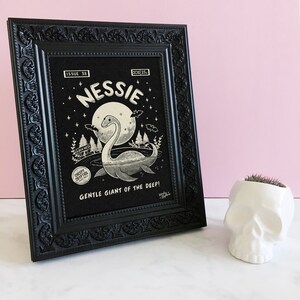 Nessie Loch Ness Cryptid Art Print Poster, Horror Prints, Horror Decor ...