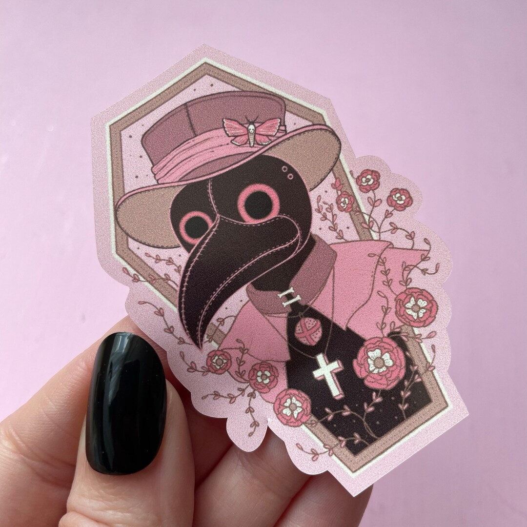 Pink Gothic Plague Doctor Sticker: Spooky Laptop Decal - Etsy