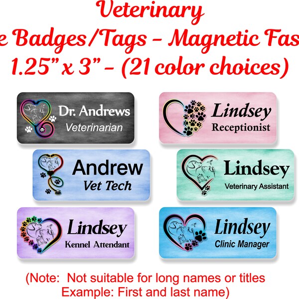 Magnetic Name Badges Veterinary - Etsy