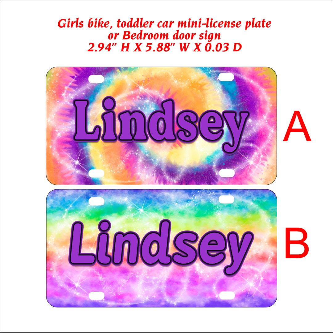 Girl Aluminum Bike Mini License Name Plate, Personalized Bedroom Door ...