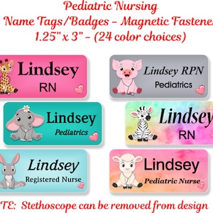Pediatrics Name Tag, Name Badge, Personalized Custom ID Tag, Magnetic ...