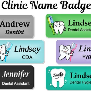 Magnetic Name Tag, Name Badge, Personalized Custom ID Tag, Dental Staff ...