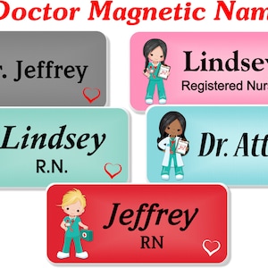 Magnetic Name Badge, Nursing Name Tag, Doctor ID Badge - STICKNURSE7 - Etsy