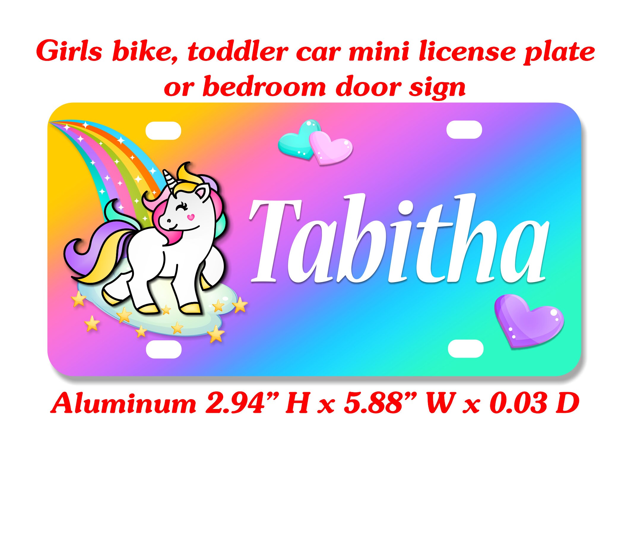 Girls Bike Name Plate Mini License Plate Bedroom Door Sign - Etsy Canada
