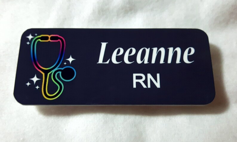 Magnetic Name Badge Nursing Name Tag Personalized Custom ID | Etsy Canada