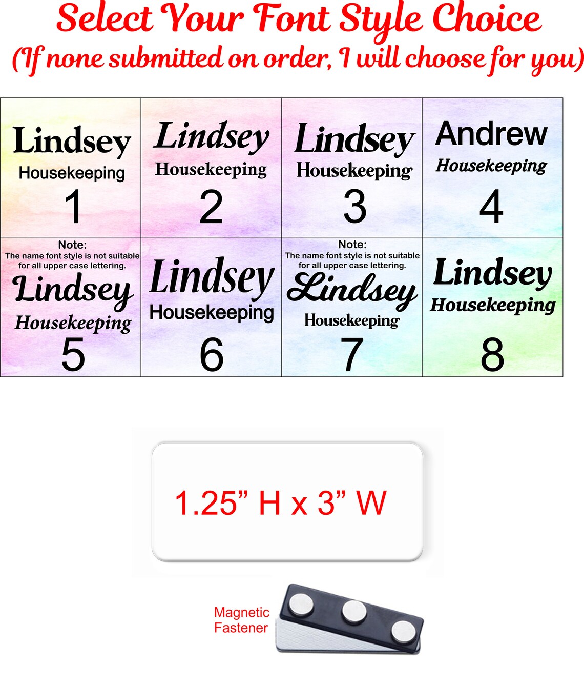 Housekeeping ID Tag Name Tag Name Badge Personalized Custom | Etsy