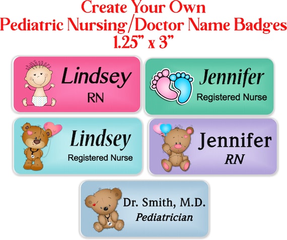 Pediatrics Name Tag Name Badge Personalized Custom ID Tag - Etsy