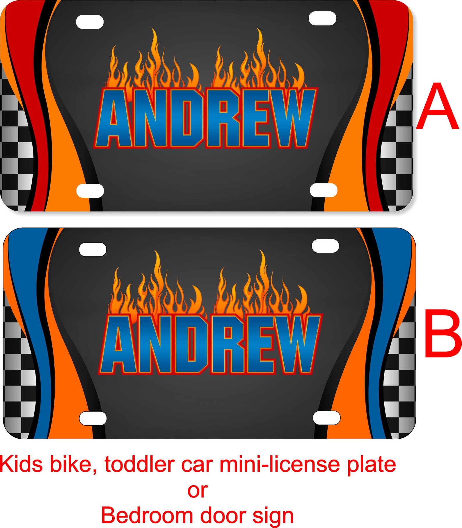 Kids bike mini license plate Bedroom Door Sign Personalized | Etsy
