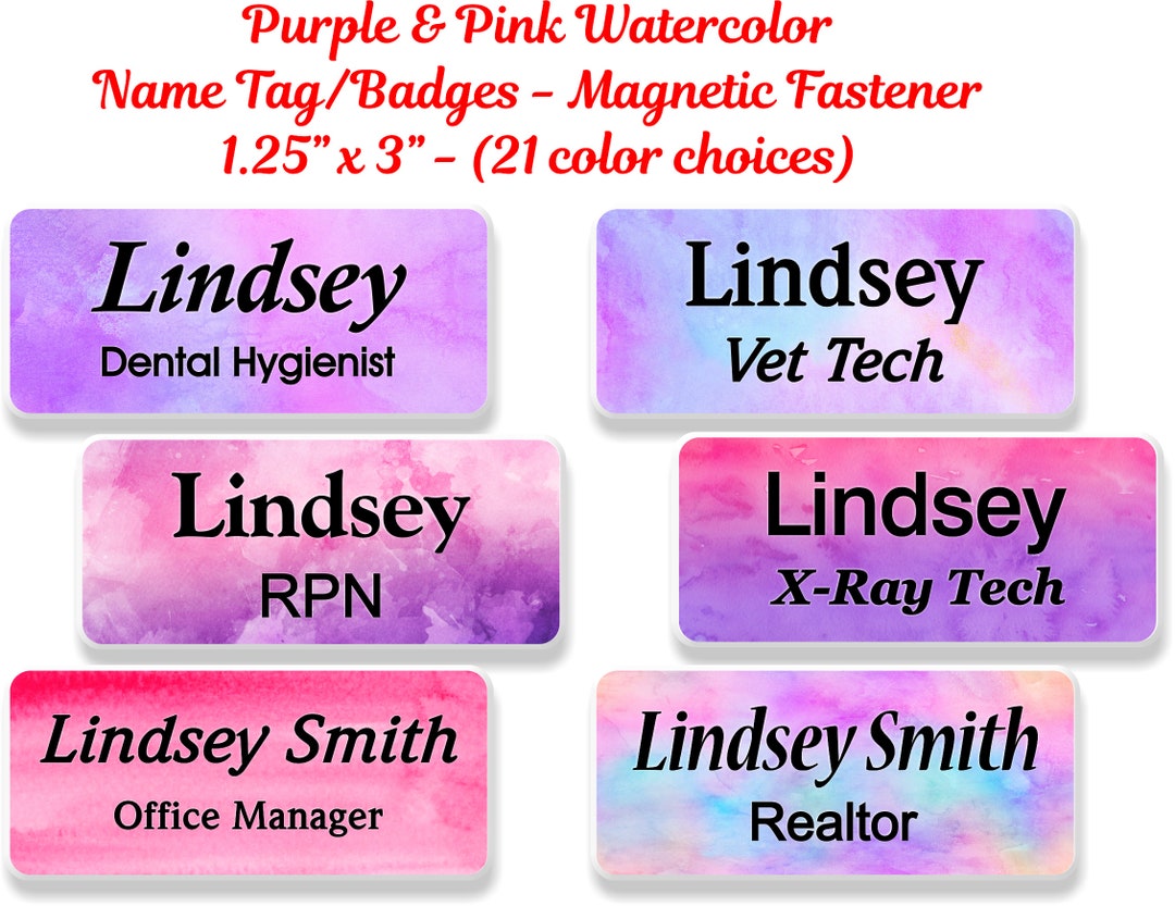 Name Badge Name Tag Personalized Custom ID Tag Magnetic - Etsy