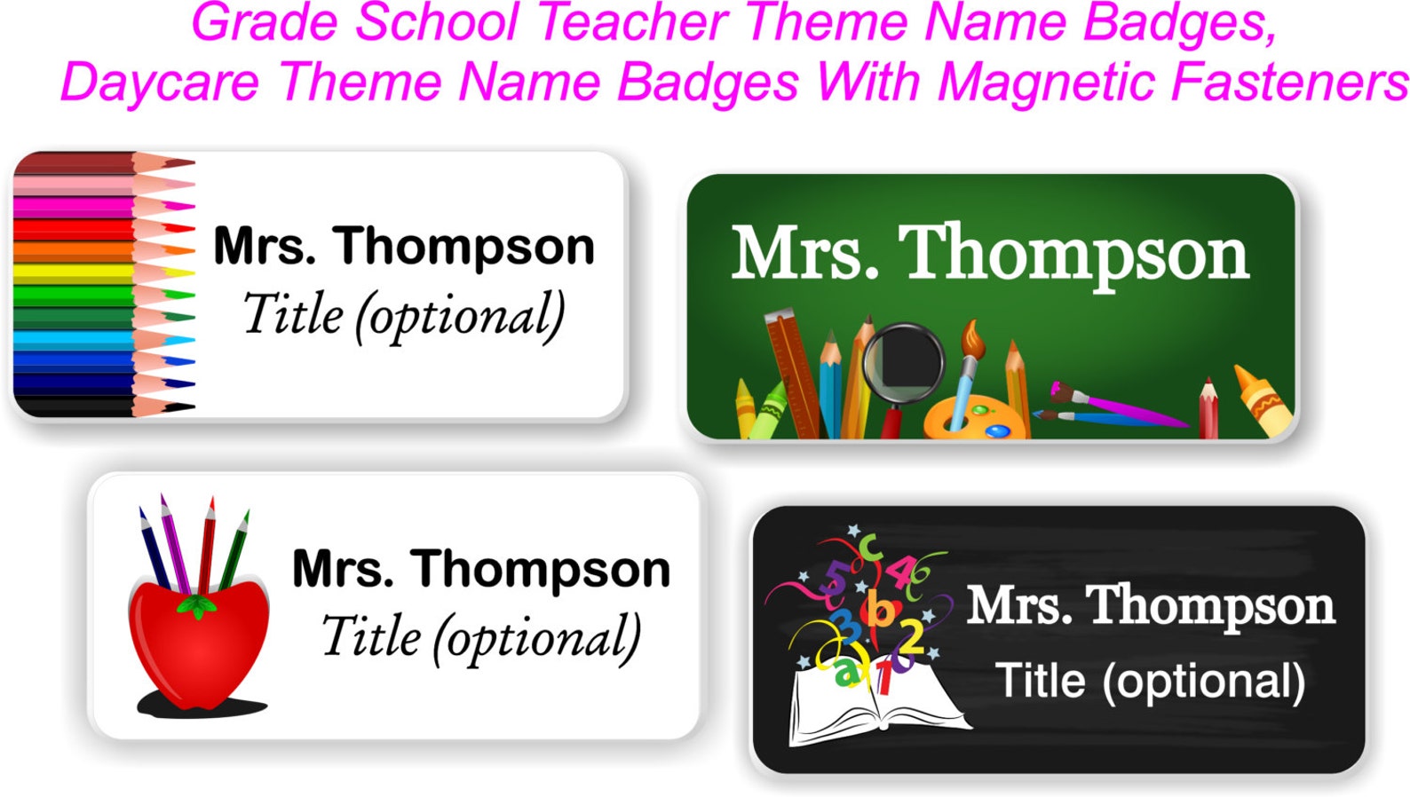 Teacher Name Tag Name Badge Personalized Custom ID Tag | Etsy Canada