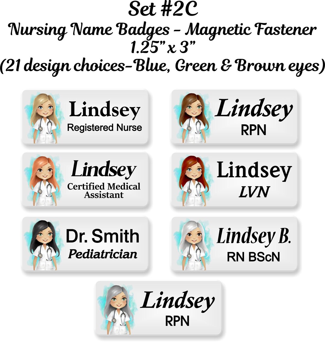 Nursing Name Tag, Name Badge, Personalized Custom ID Tag, Healthcare ...