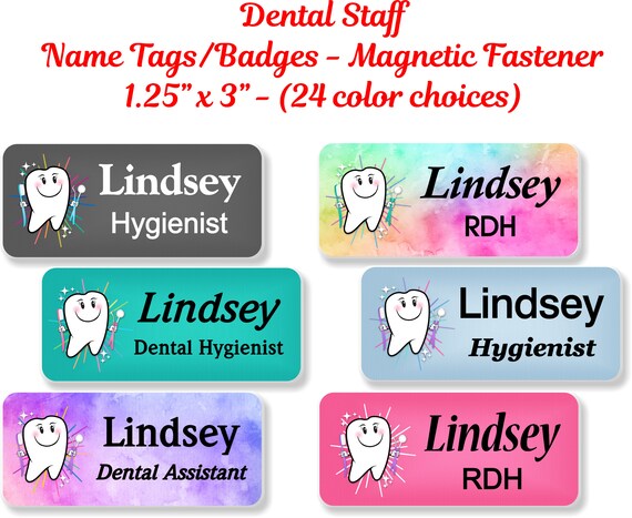 Dental Name Tag Name Badge Personalized Custom ID Tag - Etsy