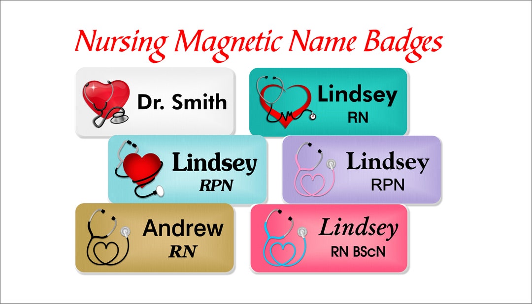 Healthcare Staff Name Badge Name Tag Personalized Custom ID - Etsy