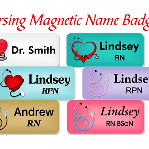 Healthcare Staff Name Badge, Name Tag, Personalized Custom ID Tag ...