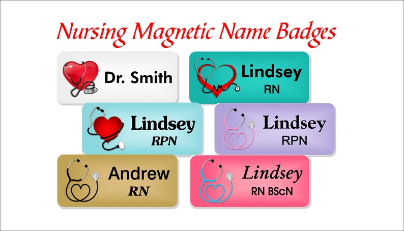 Healthcare Staff Name Badge Name Tag Personalized Custom ID - Etsy